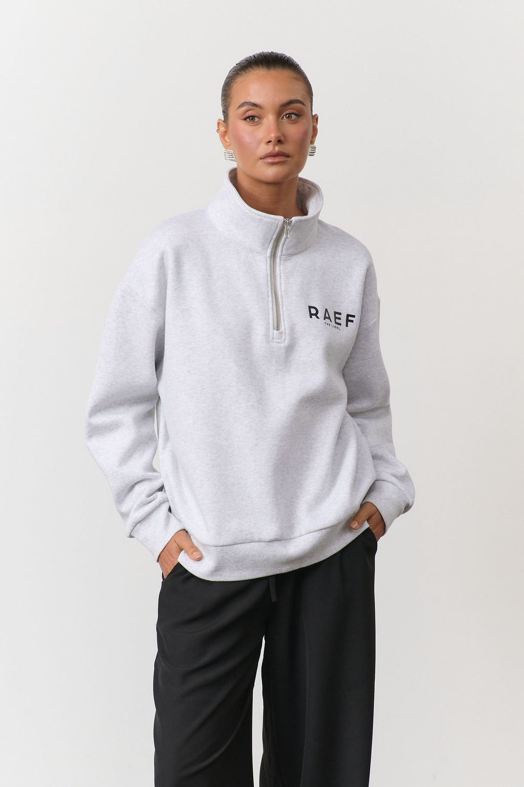 RAEF Brushed Fleece Jumper - Grey Marle – RAEF The Label