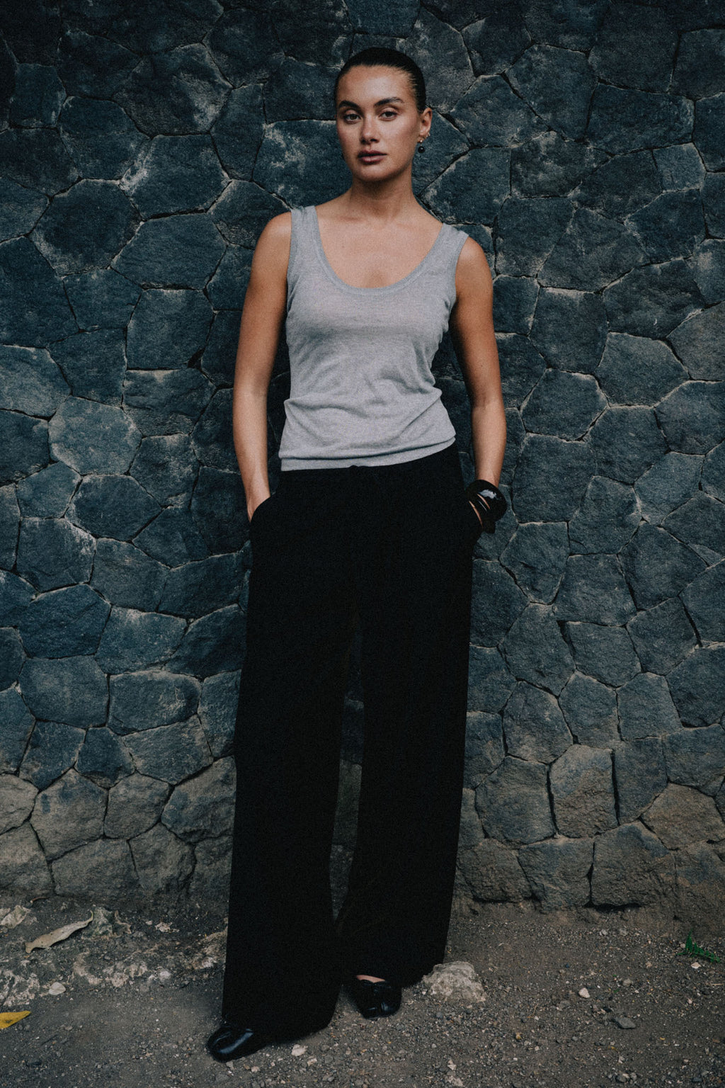 Lucia Metallic Knit Tank - Smoke – RAEF The Label